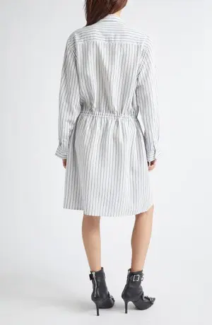 R13 Stripe Drop Neck Shirtdress