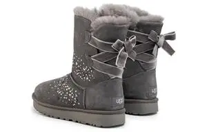 UGG Embellished Bow Detail Boots - Grey