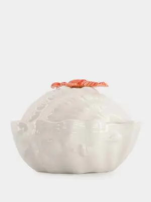 LES-OTTOMANS Handpainted Lobster Ceramic Serving Bowl