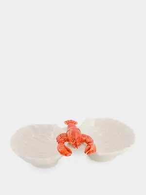 LES-OTTOMANS Lobster Ceramic Serving Plate - White