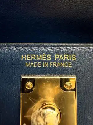 Hermès Mini Kelly Bleu Abysse Box Leather Permabrass Hardware