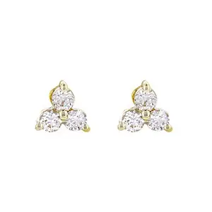 KAMARIA Mini Triple Diamond Stud Earrings - Gold