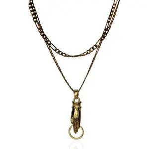 INDIGOLUSH Gilded Lure" Hand Pendant Necklace