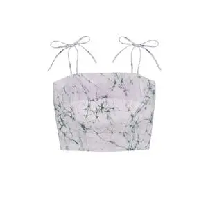 CELESTE MENDIS Handmade Batik August Top With Spaghetti Straps - Green