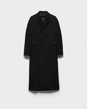 Prada Double-breasted Wool Coat - Black