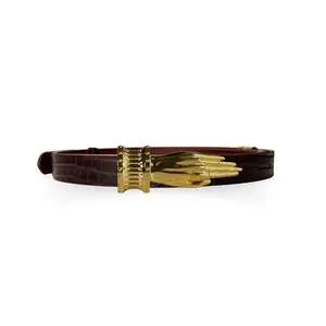 INDIGOLUSH Gilded Lure Hand Buckle Belt Black Cherry Gold - Red
