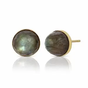 HEATHER HAWKINS Gold-filled Labradorite Stud Earrings - Blue