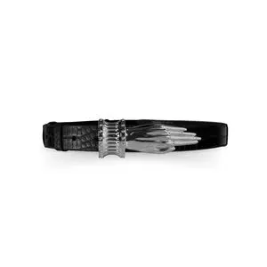 INDIGOLUSH Gilded Lure Hand Buckle Belt Silver - Black