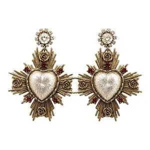 VSTYLE Argento Baroque Heart Earrings - Gold