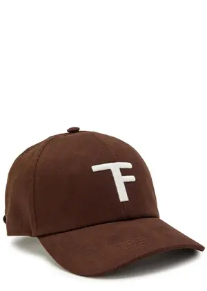 TOM FORD Logo-embroidered Canvas Cap - Brown