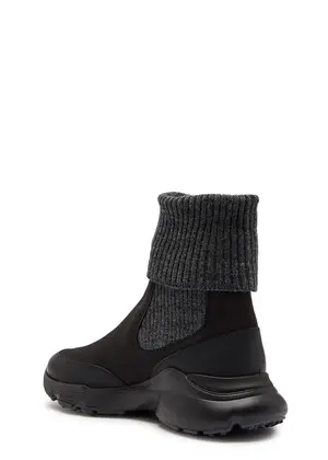 TOD'S Sport Run Nubuck Ankle Boots - Black