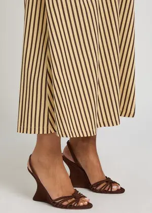 AQUAZZURA Serenity 95 Suede Wedge Sandals - Brown
