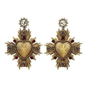 VSTYLE Oro Baroque Heart Earrings - Gold