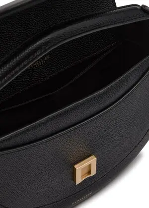 DEMELLIER Siena Grained Leather Saddle Bag - Black