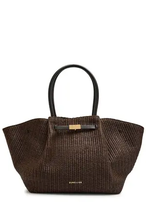 DEMELLIER The New York Raffia And Leather Tote