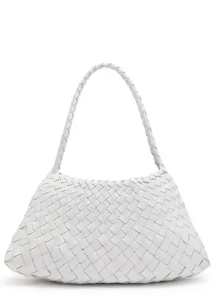Dragon Diffusion Rosanna Woven Leather Shoulder Bag - White