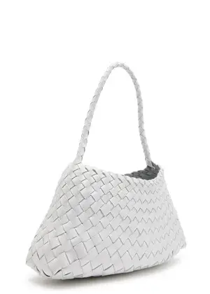 Dragon Diffusion Rosanna Woven Leather Shoulder Bag - White