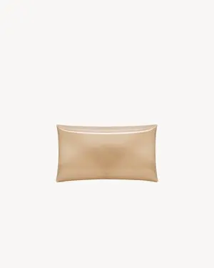 Saint Laurent Letter Small Pouch In Vinyl - Beige