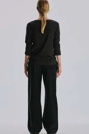 THE ROW Kalto Long Sleeve T-shirt - Black