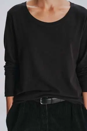 THE ROW Kalto Long Sleeve T-shirt - Black