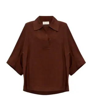Dries Van Noten Short-sleeved Oversized Top With Decorative Folds