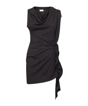 Dries Van Noten Sleeveless Asymmetrical Draped Blouse - Black