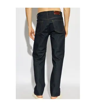 Dries Van Noten Logo Patch Straight Leg Jeans