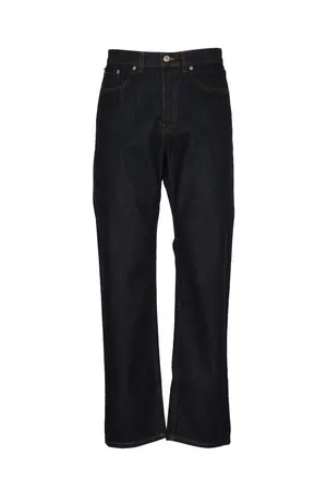 Dries Van Noten Logo Patch Straight Leg Jeans - Black