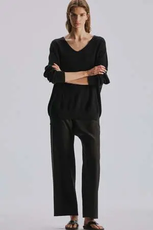 THE ROW Jaine Silk Straight Leg Pants
