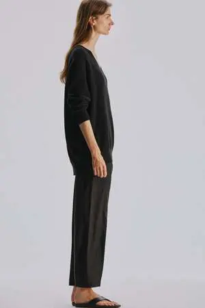 THE ROW Jaine Silk Straight Leg Pants