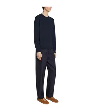 Dries Van Noten Murton Crewneck Knitted Jumper - Navy