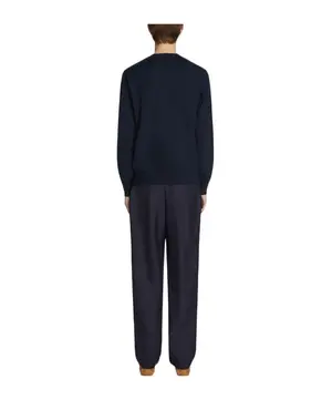 Dries Van Noten Murton Crewneck Knitted Jumper - Navy