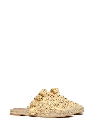 Red Valentino Embellished Woven Flats