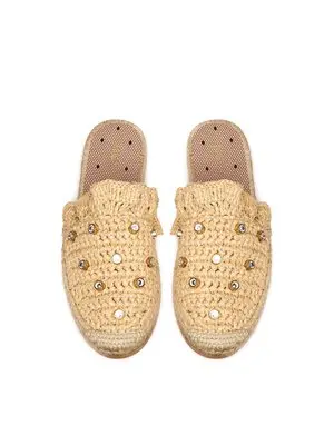 Red Valentino Embellished Woven Flats