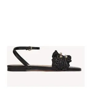 Red Valentino Logo Sandals - Black