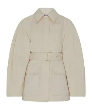 Jacquemus Le Blouson Bari Belted Waist Jacket - Beige