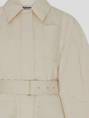 Jacquemus Le Blouson Bari Belted Waist Jacket - Beige