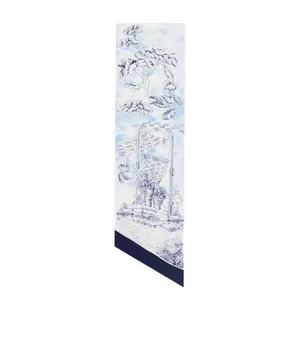 FERRAGAMO Ethnic Print Silk Bandeau - Blue