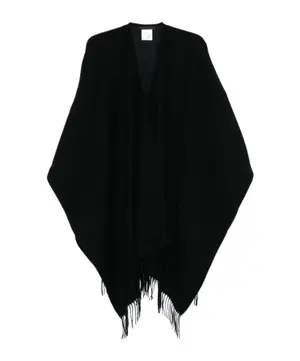 Valentino Garavani Open Front Cape With Fringe And V-neck