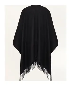 Valentino Garavani Open Front Cape With Fringe And V-neck