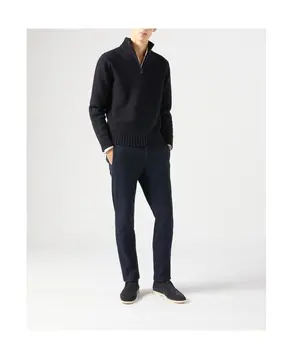 Loro Piana High-neck Quarter Zip Sweater - Black
