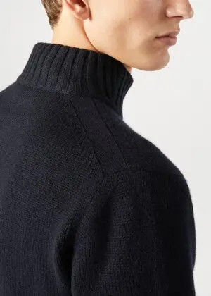 Loro Piana High-neck Quarter Zip Sweater - Black