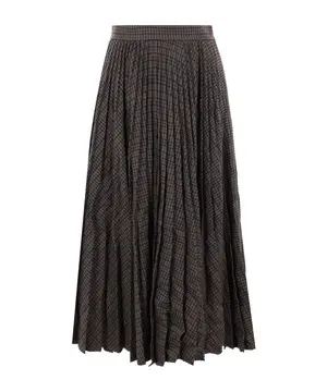 Balenciaga Checkered Pleated Skirt