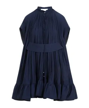 LANVIN Ruffled Belted Mini Dress - Ink Blue