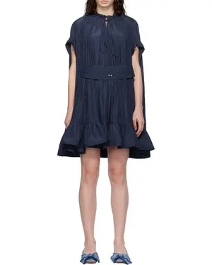 LANVIN Ruffled Belted Mini Dress