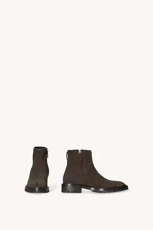 THE ROW Moto Side Zip Boot - Moka