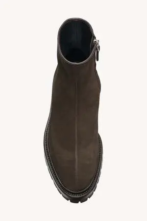 THE ROW Moto Side Zip Boot - Moka