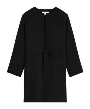 Celine Bathrobe Coat In Double Face Cashmere - Black