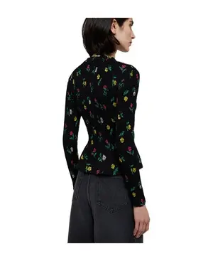 Balenciaga Floral Print Long Sleeve Top