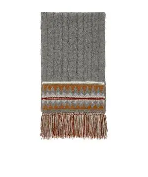 Loro Piana Cashmere Geometric Jacquard Scarf - Gray